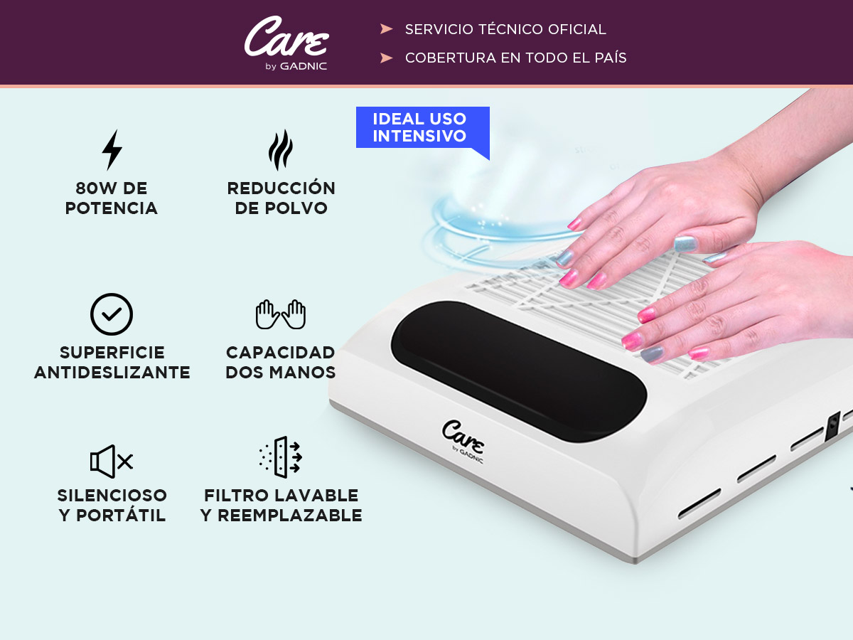 Extractor De Polvo Para Uñas Care By Gadnic VaccBeast 80w Uso ...