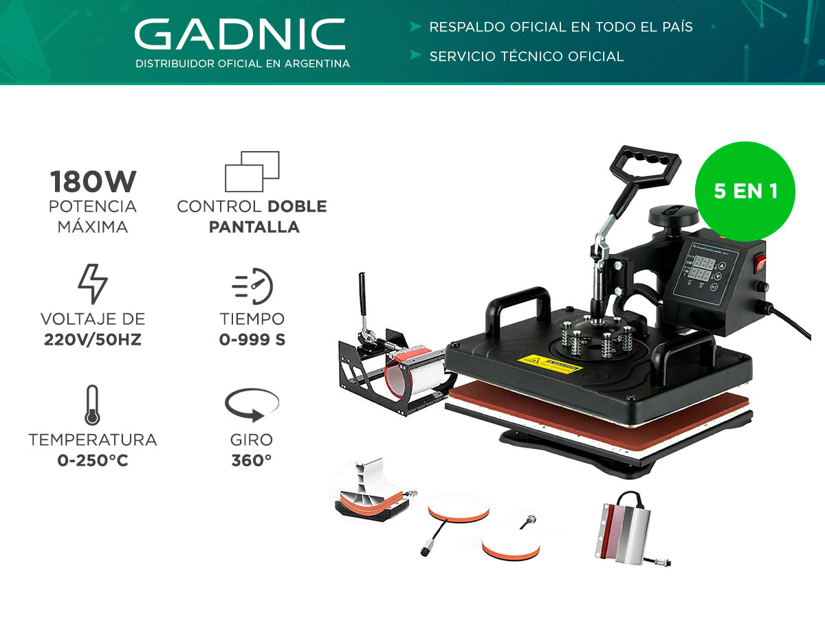 Máquina de Sublimado Combinada Gadnic MS4 Multifuncional 5 en 1 | Gadnic