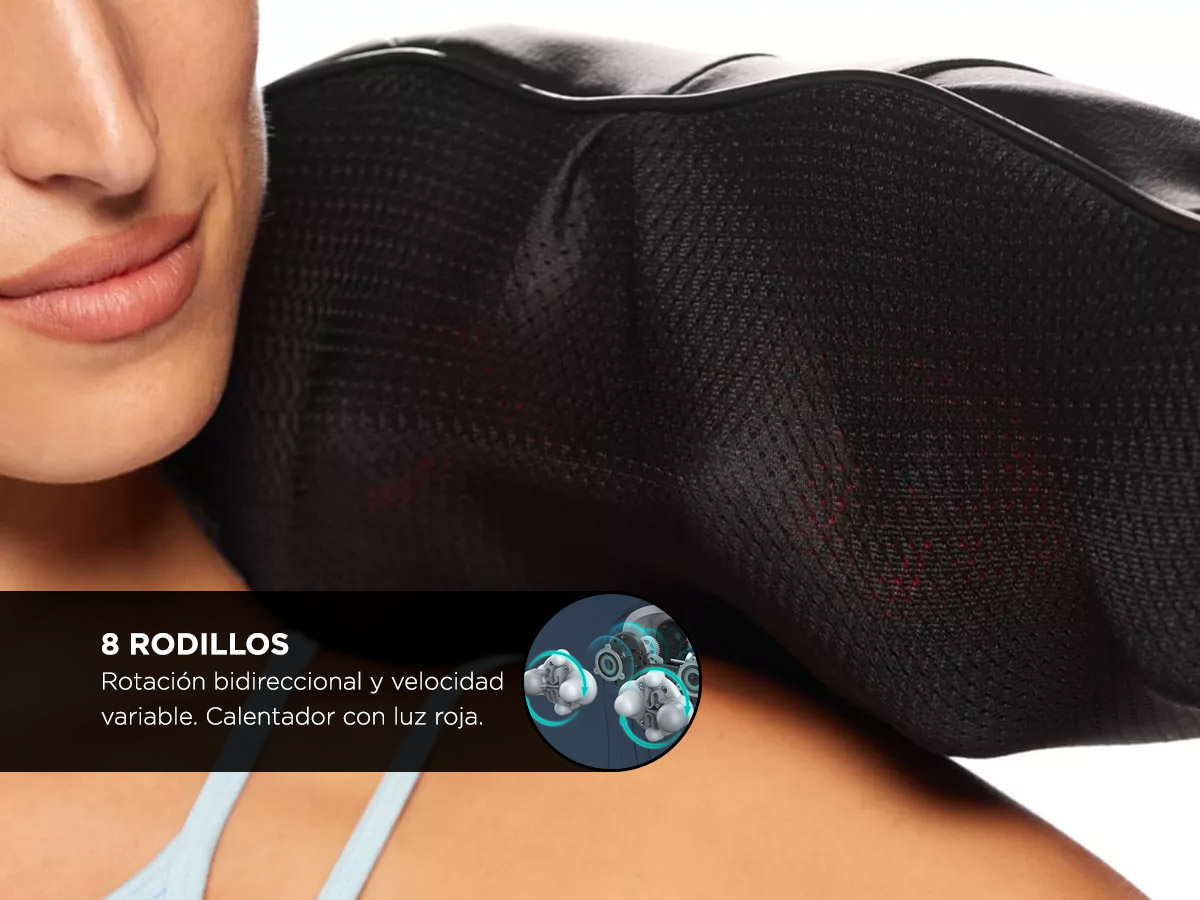 Masajeador Cervical y Lumbar Gadnic 8 Rodillos Bidireccionales | Gadnic