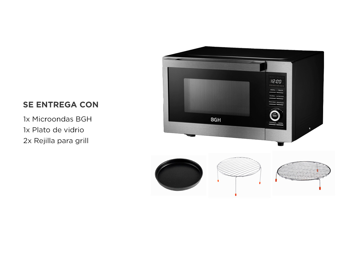 Microondas Air Fryer BGH 30 litros B330DFN24 Panel Digital | Bidcom