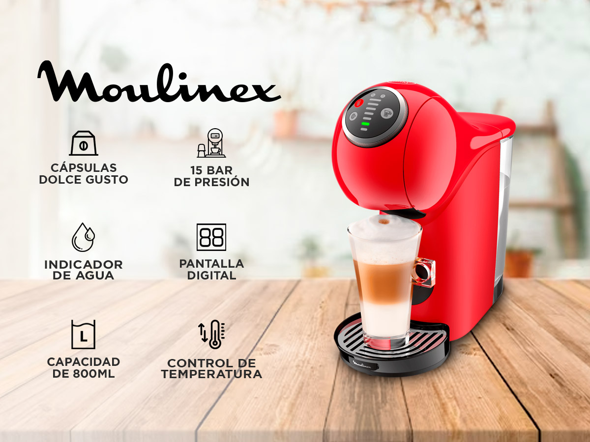 Cafetera Dolce Gusto Genio s Plus Roja Moulinex Capsula Blanca | Bidcom