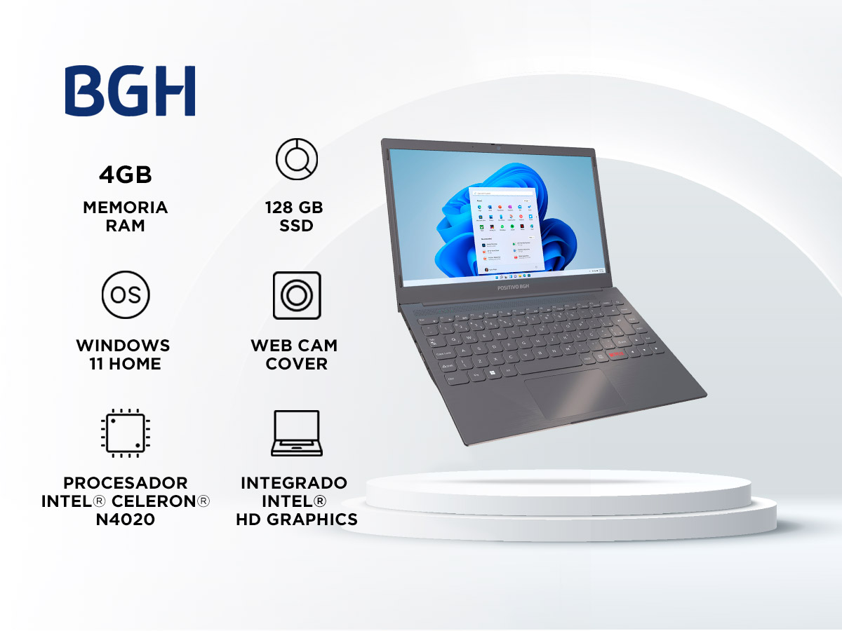 Notebook Positivo BGH Intel Celeron AT520LN 4GB RAM 128GB SSD Windows ...