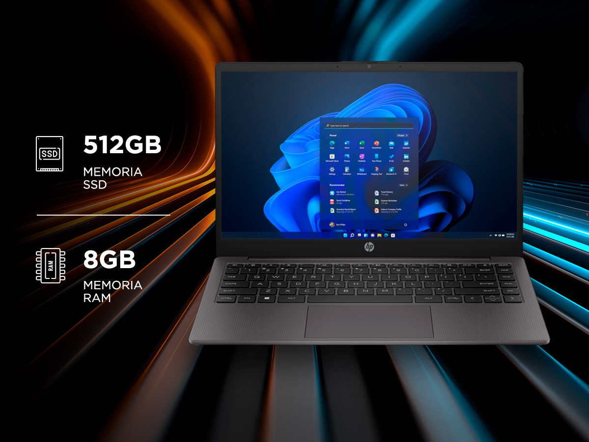 Notebook Hp 245 G10 14 Ryzen 5 7530U 8GB 512GB Win11 | Bidcom