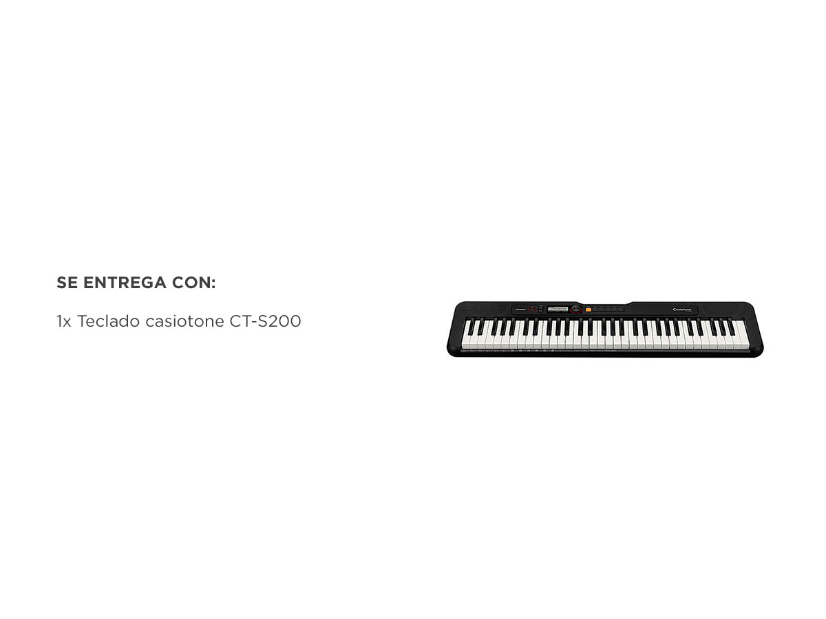Teclado musical Casio Casiotone CT-S200 61 teclas | Bidcom