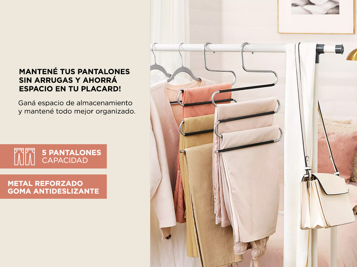 Kit x2 Percha Para 5 Pantalones | Gadnic
