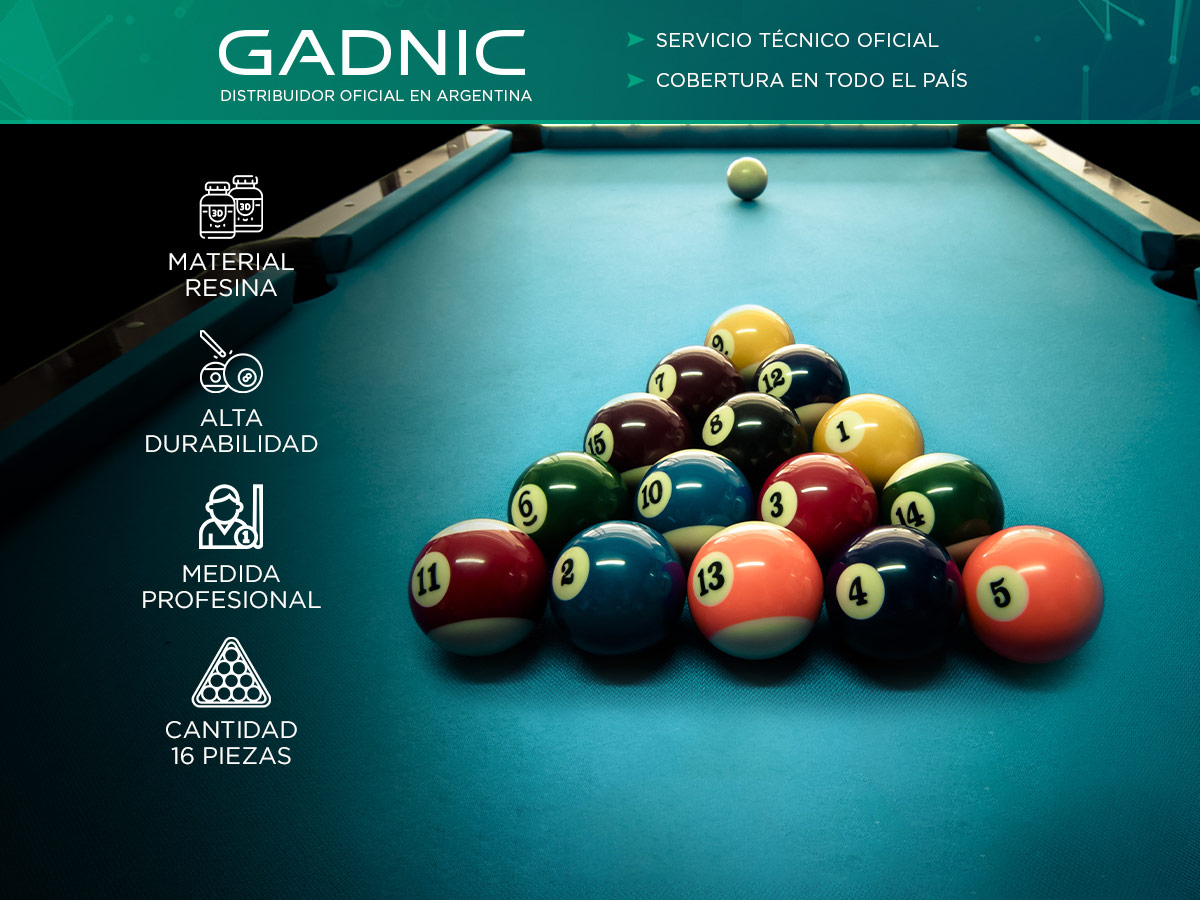 Juego De Bolas De Pool Gadnic Medida Profesional 57,5mm | Gadnic