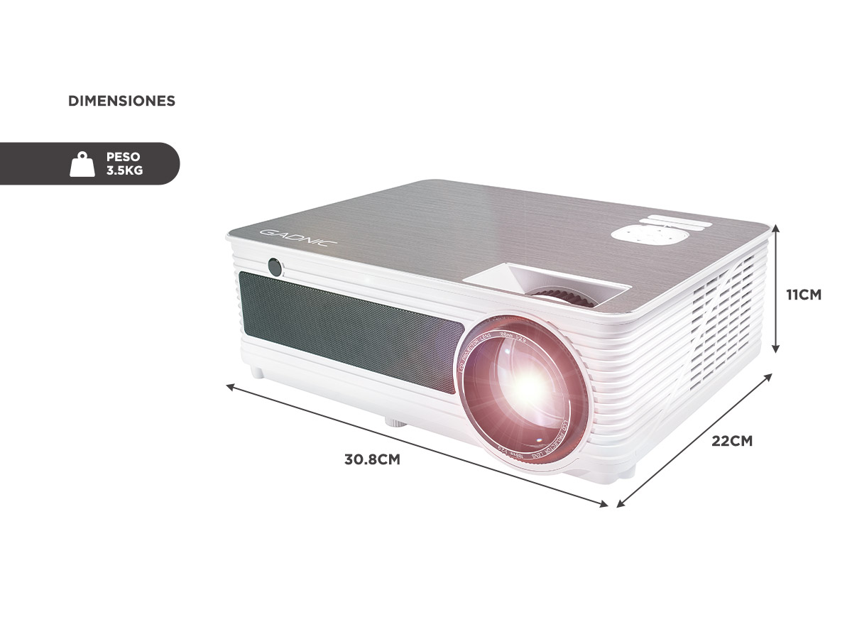 Proyector Gadnic Pro View 5000 Lúmenes HDMI x 2 VGA USB | Gadnic