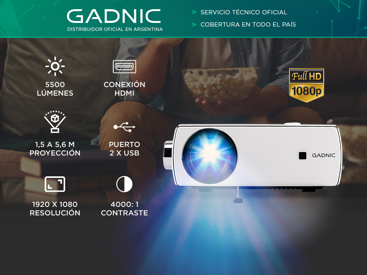 Proyector Bluetooth Gadnic VP250 5500 Lumens | Gadnic