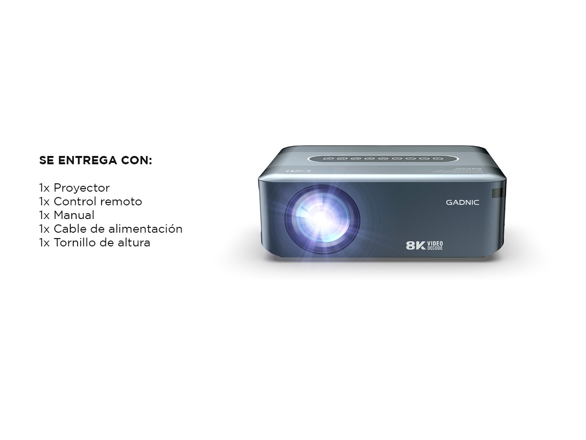 Proyector Gadnic 8000 Lumenes Sonido Envolvente | Gadnic
