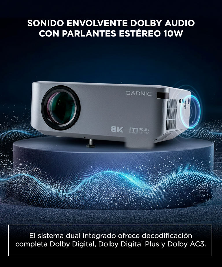 Proyector Gadnic 8000 Lumenes Sonido Envolvente | Gadnic