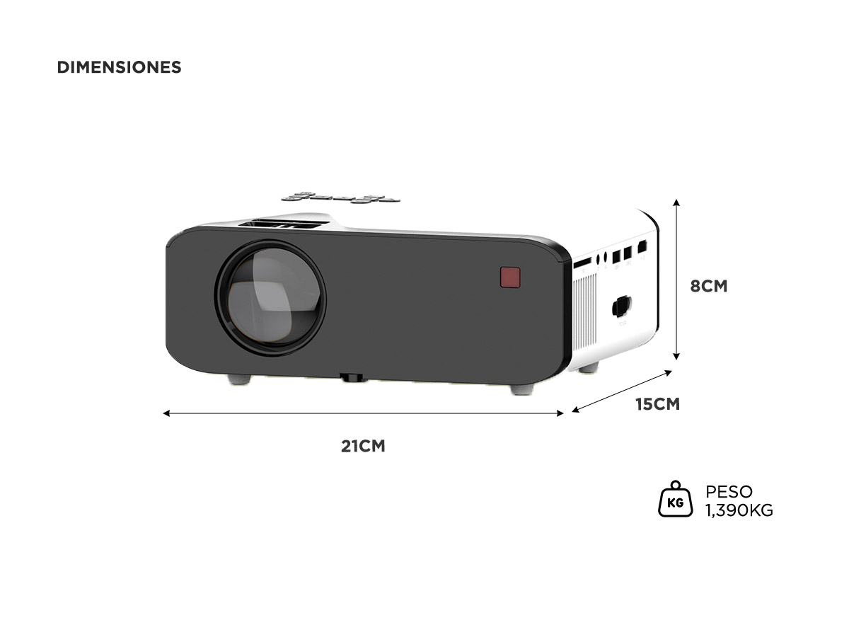 Proyector Gadnic MiniCine Led 5000 Lúmenes 4K Mini Portátil Hasta 150 ...