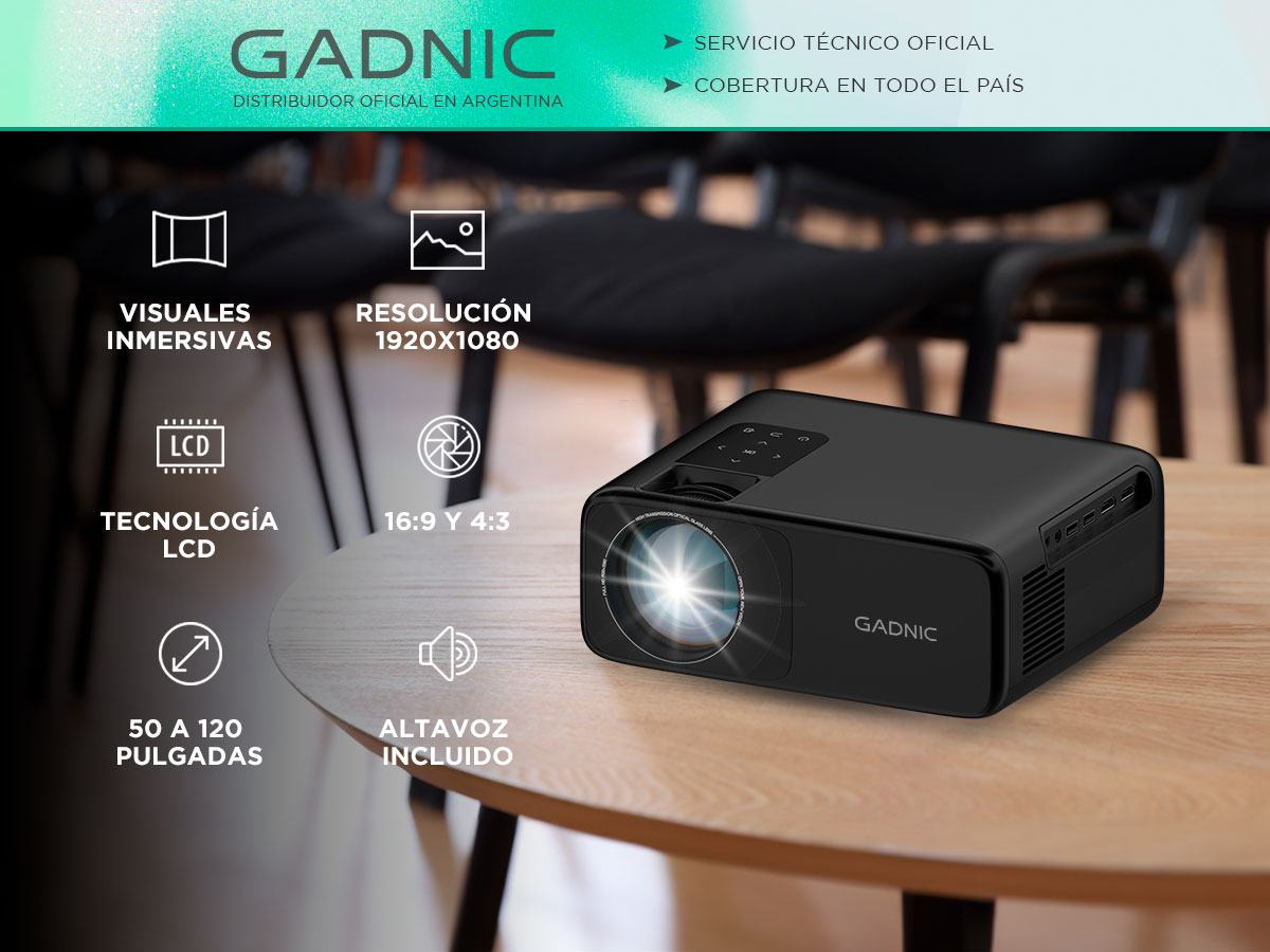 Proyector Gadnic Luminous Pro 6200 Lúmens Full HD Con Altavoz | Gadnic