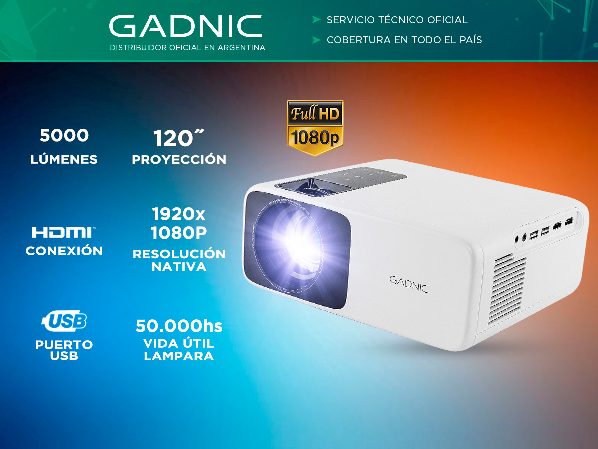 Proyector Gadnic 5000 Lumens Usb Hdmi Mirror | Gadnic