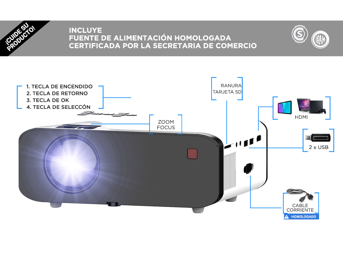 Proyector Gadnic Mini Portátil 4k Outlet | Bidcom