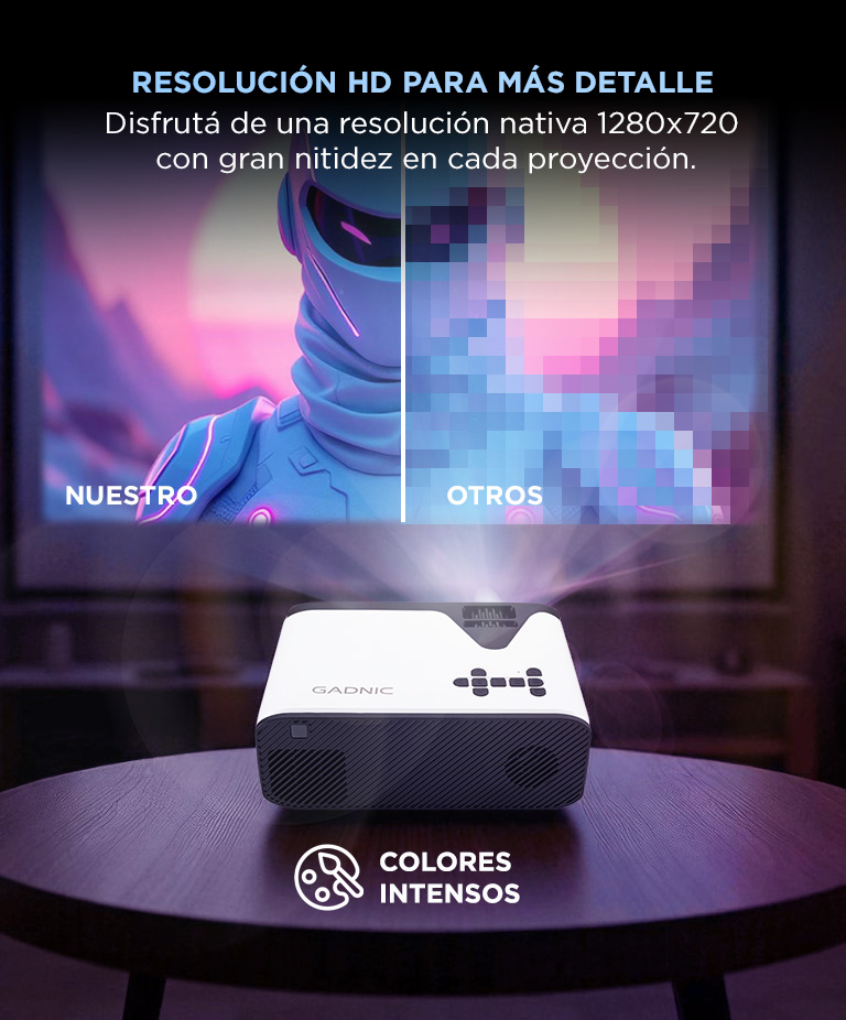 Proyector Portatil Gadnic P-3129 FHD Soporta 4K Bt Multi Conexion 7500 ...