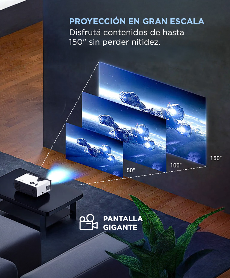 Proyector Portatil Gadnic P-3129 FHD Soporta 4K Bt Multi Conexion 7500 ...