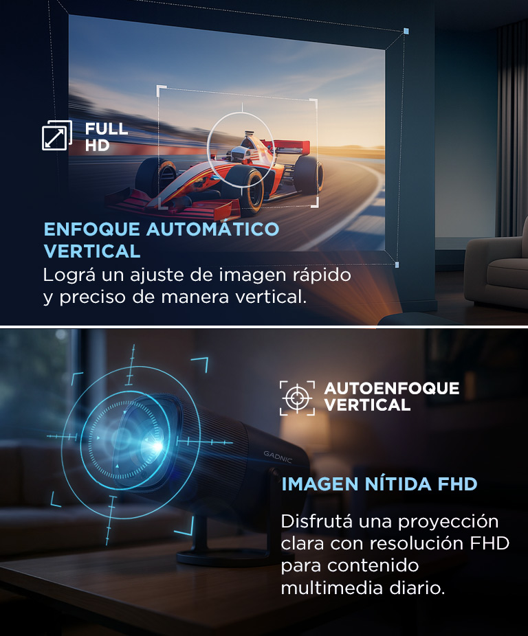 Proyector Gadnic Portátil FHD Android TV Screen Mirroring 9000 lumenes ...
