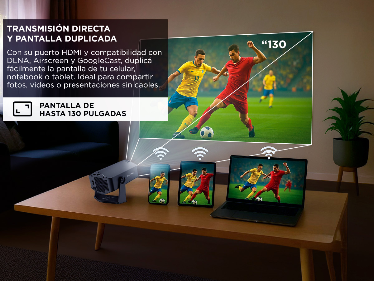 Proyector Gadnic Conexión Inalámbrica Portatil 9500lm HM-400 Pro | Bidcom