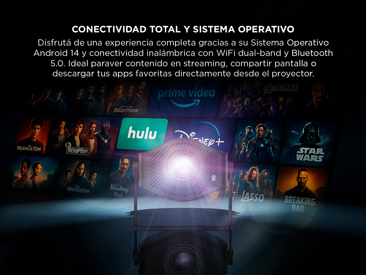 Proyector Gadnic Conexión Inalámbrica Portatil 9500lm HM-400 Pro | Bidcom