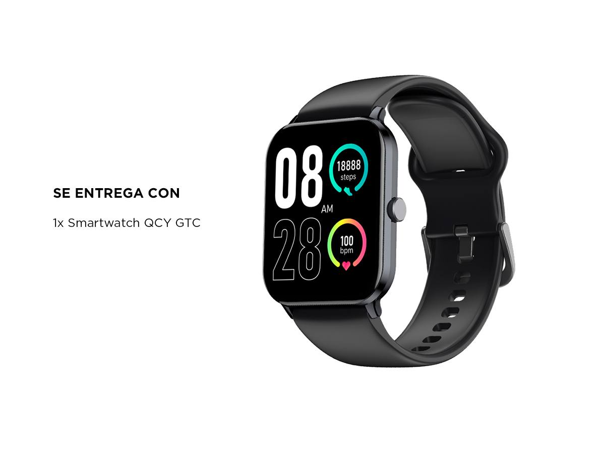 Smartwatch QCY GTC Pantalla 1.85 Con Control De Salud | Bidcom