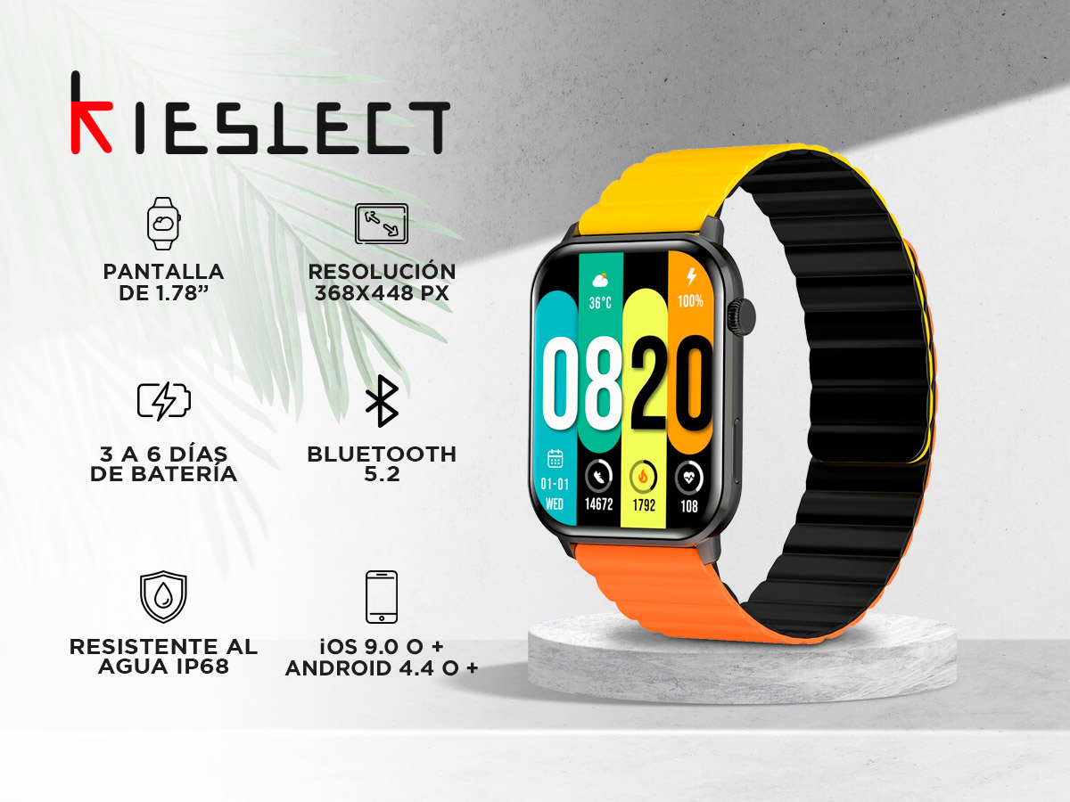 Smartwatch Kieslect Ks Pantalla IP68 Malla Magnética Bluetooth | Bidcom