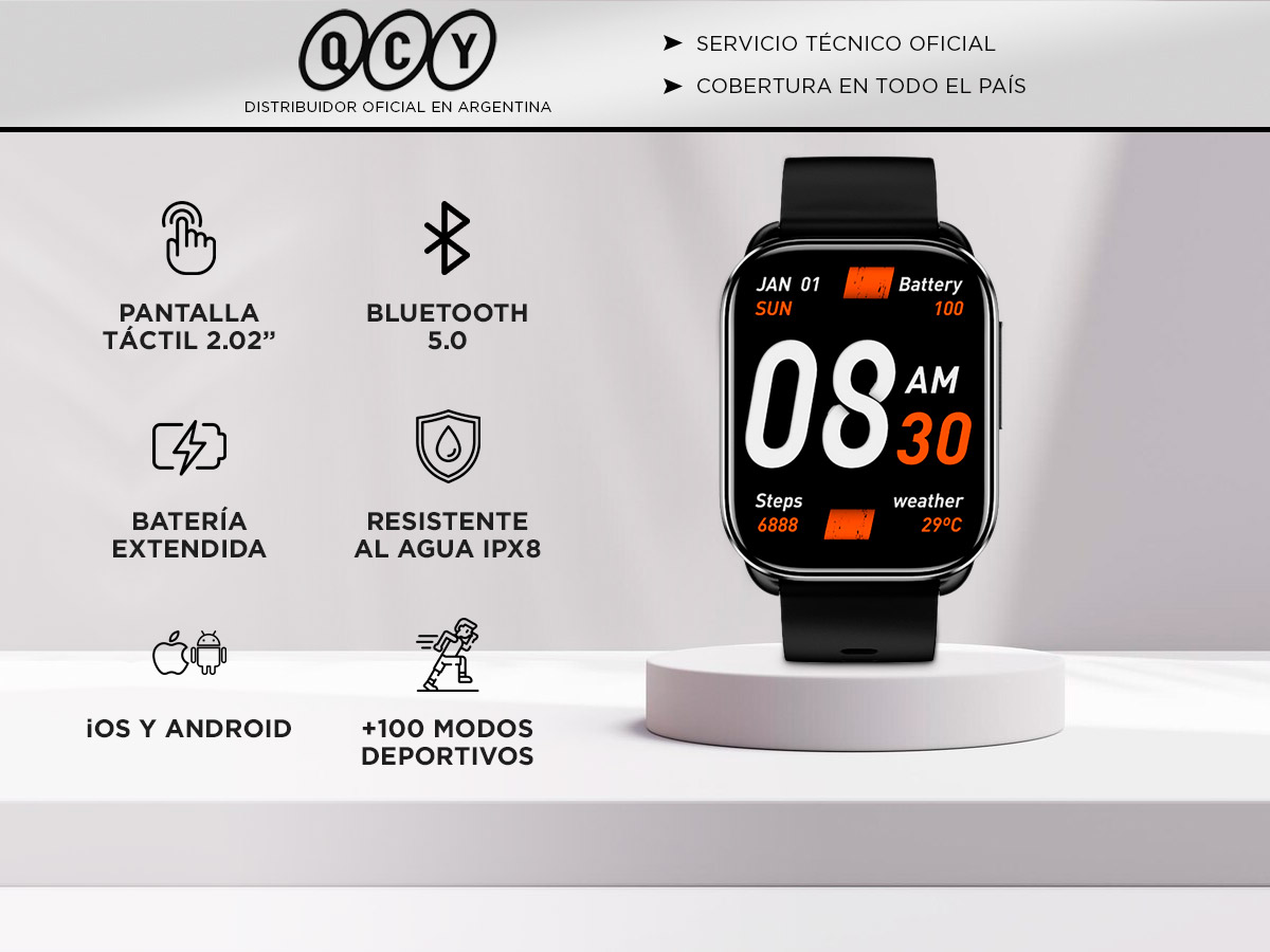 Smartwatch GS Qcy Reloj Deportivo Inteligente | Bidcom