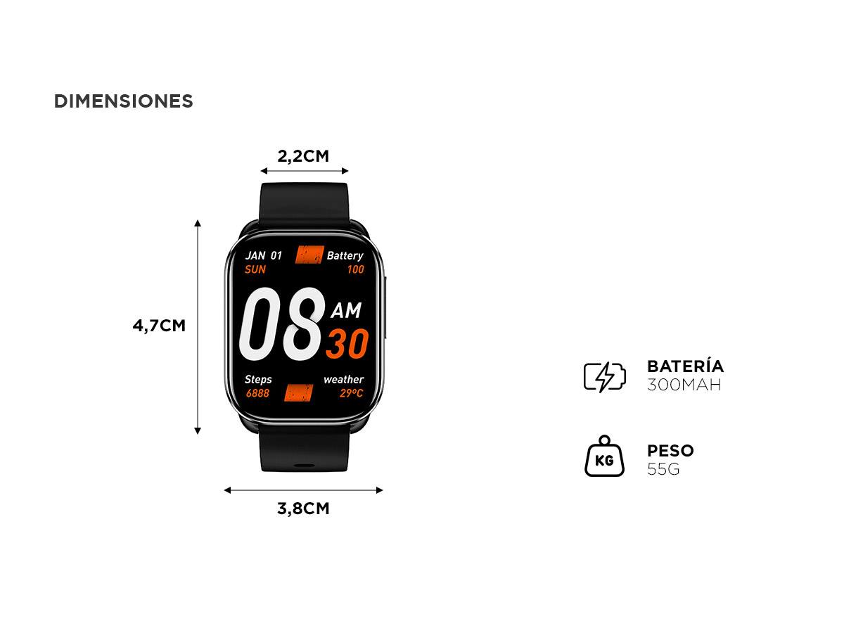 Smartwatch GS Qcy Reloj Deportivo Inteligente | Bidcom