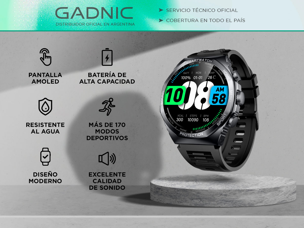 Reloj Smartwatch Gadnic Inteligente Función Llamada Pantalla táctil ...
