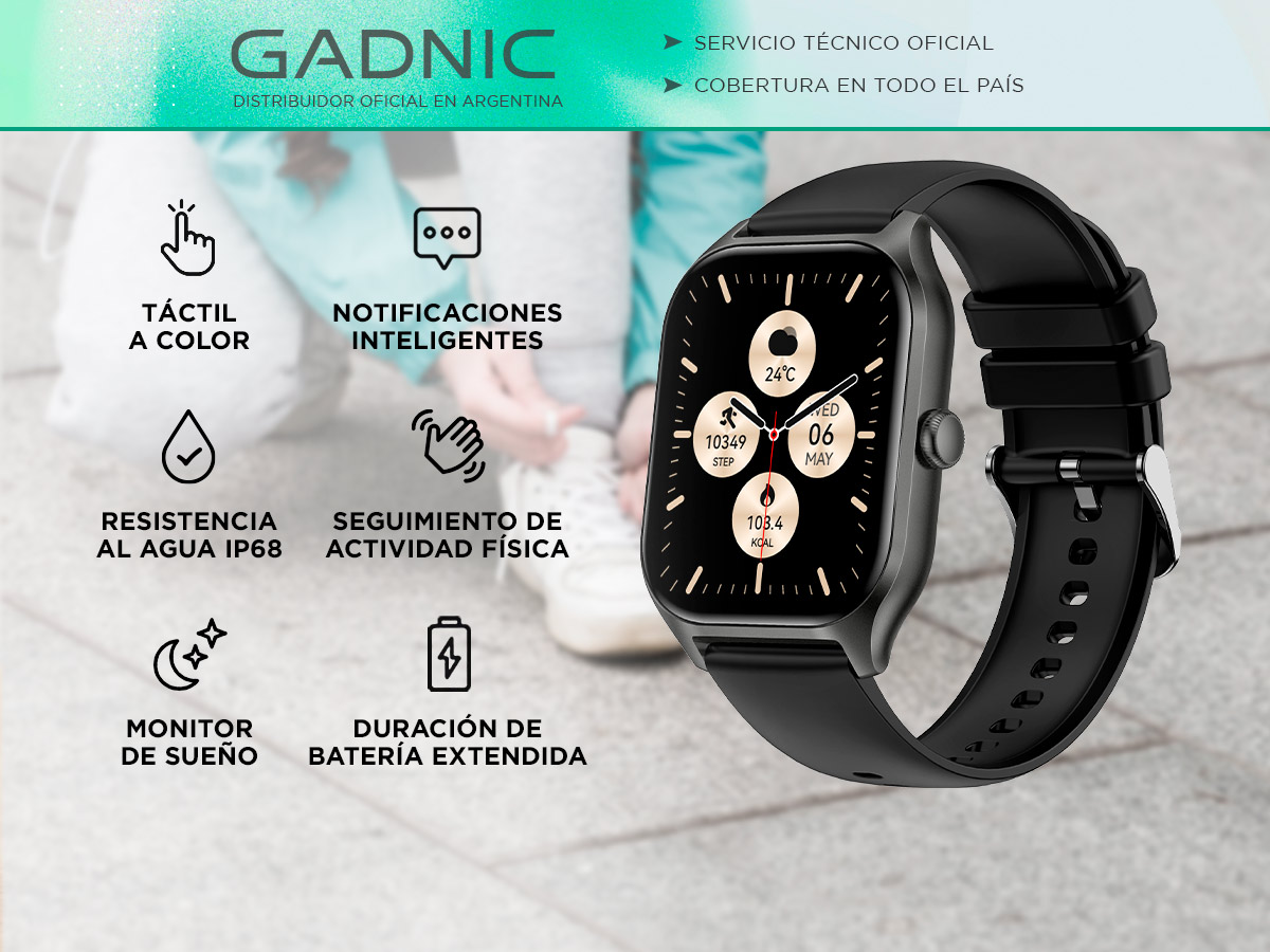 Reloj Smartwatch Gadnic Pantalla Táctil IP68 | Gadnic