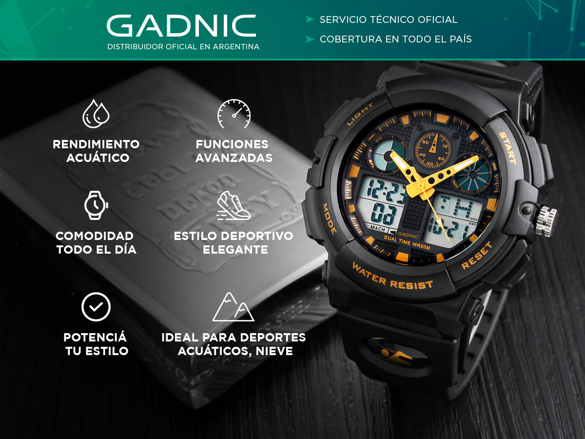 Reloj de Hombre Deportivo Gadnic Sealy Digital Cronógrafo | Bidcom