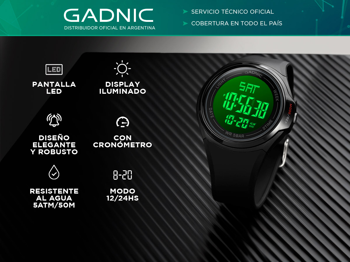 Reloj Digital Led Gadnic S400 Sumergible | Gadnic