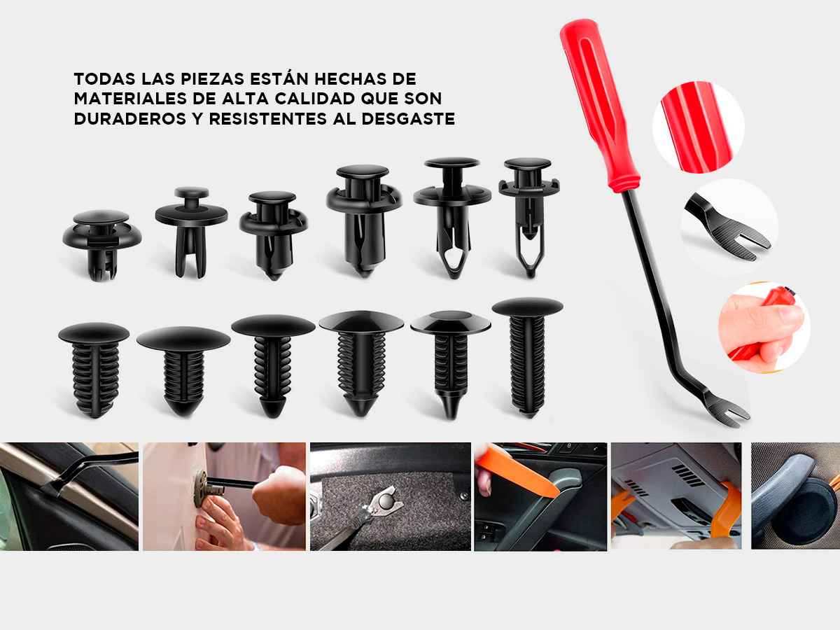 Kit 240 Piezas Herramienta De Extracción De Molduras Clips | Gadnic