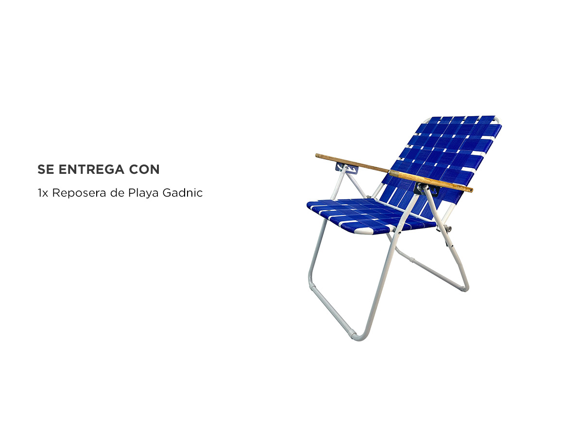 Reposera De Playa Plegable Gadnic 5 Posiciones Silla Con Apoyabrazo ...