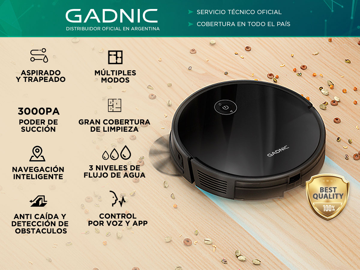 Aspiradora Robot Gadnic Trapeadora 3 Modos Inteligente | Gadnic