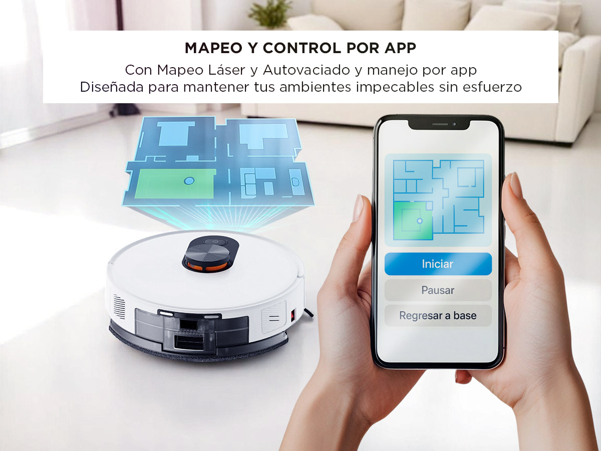 Aspiradora Trapeadora Robot Gadnic Con Base Carga Mapeo Inteligente ...