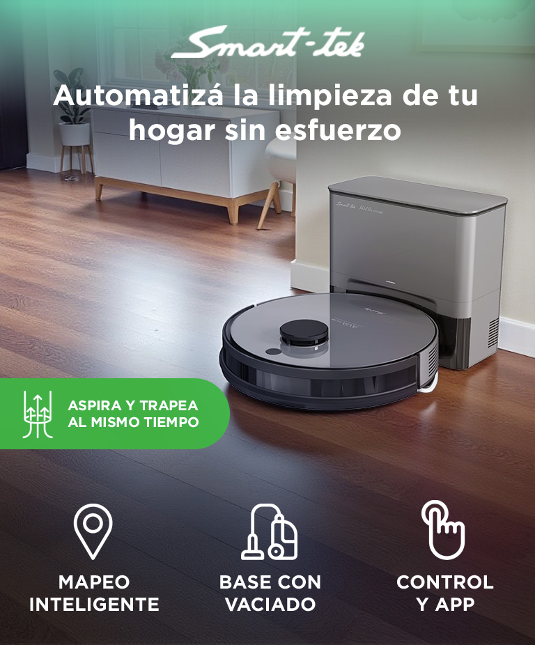 Aspiradora Robot Smart-Tek AVA PRO X Mapeo Láser Control Remoto App ...