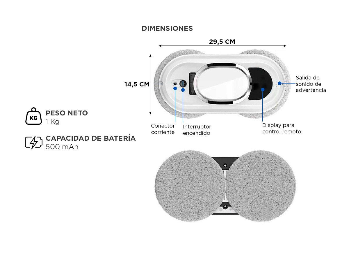 Robot Limpia Vidrios Gadnic 3 Modos de Limpieza | Gadnic
