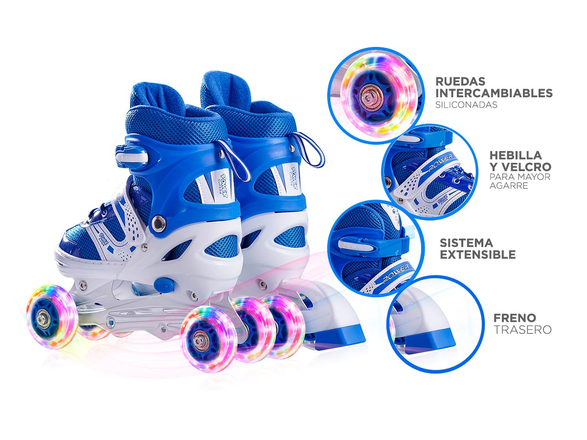 Rollers Para Niñas y Niños Extensibles Con Bolso | Gadnic