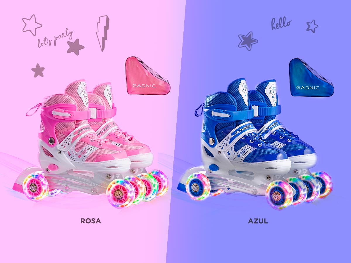 Rollers Para Niñas y Niños Extensibles Con Bolso | Bidcom