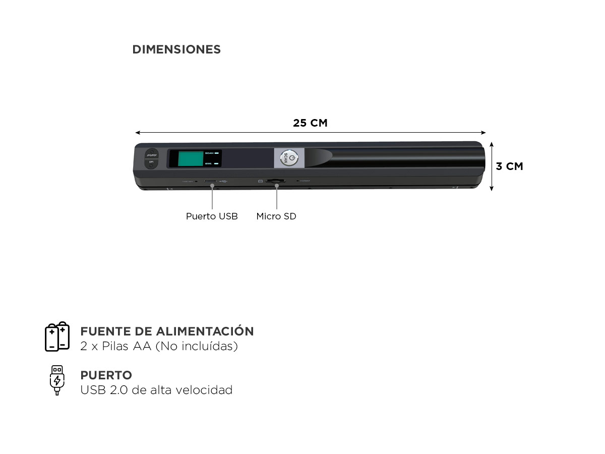 Scanner de Portatil Gadnic 900 DPI Recargable | Gadnic