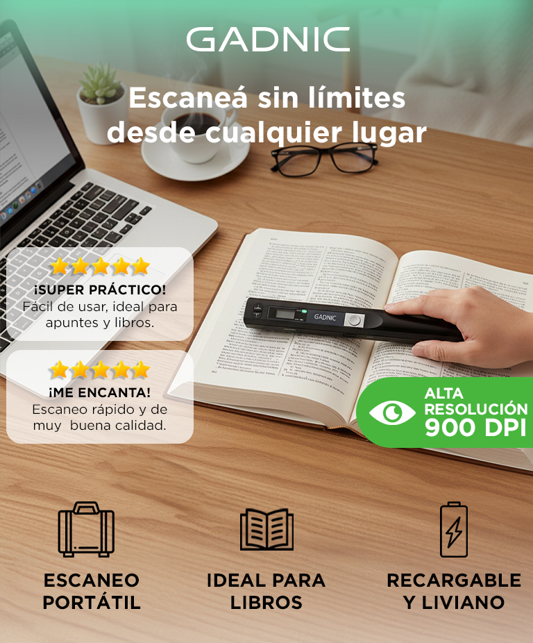Scanner de Portatil Gadnic 900 DPI Recargable | Gadnic