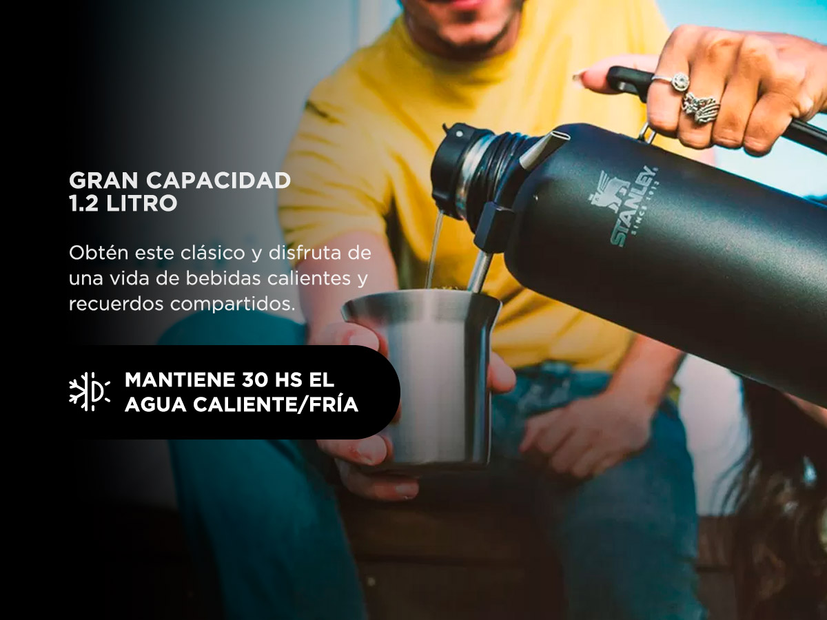 Termo Stanley Mate System Classic 1.2l Negro Pico Cebador Original | Bidcom