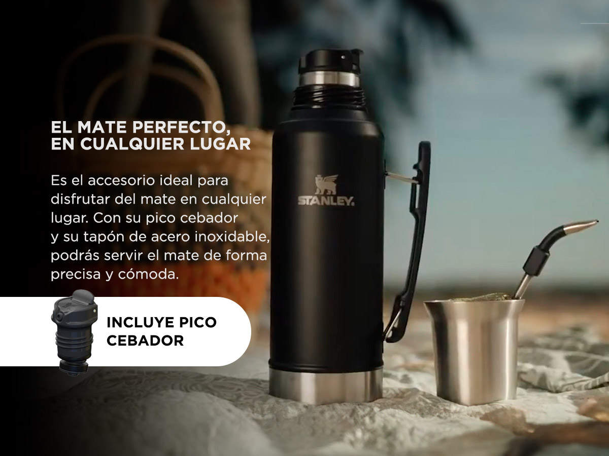 Termo Stanley Mate System Classic 1.2l Negro Pico Cebador Original | Bidcom
