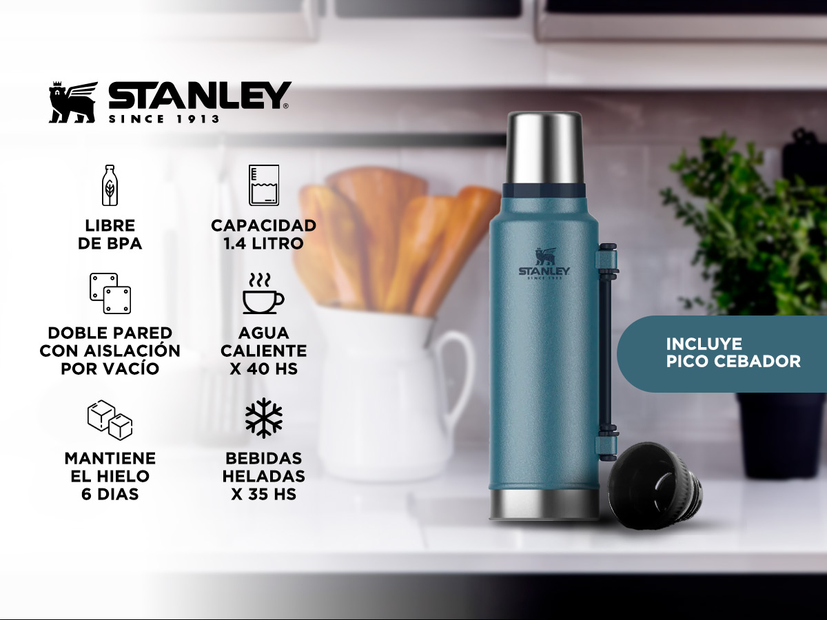 Termo Stanley Mate System Classic 1.4l Azul Lake Tapon Cebador Original ...
