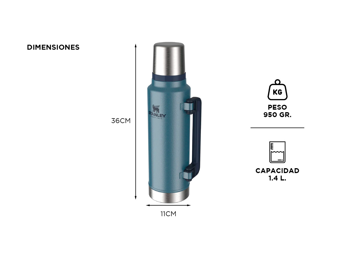 Termo Stanley Mate System Classic 1.4l Azul Lake Tapon Cebador Original ...