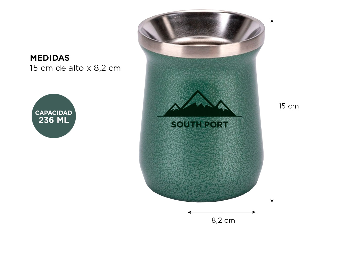 Kit Termo y Mate South Port 1L Acero Inoxidable | Gadnic