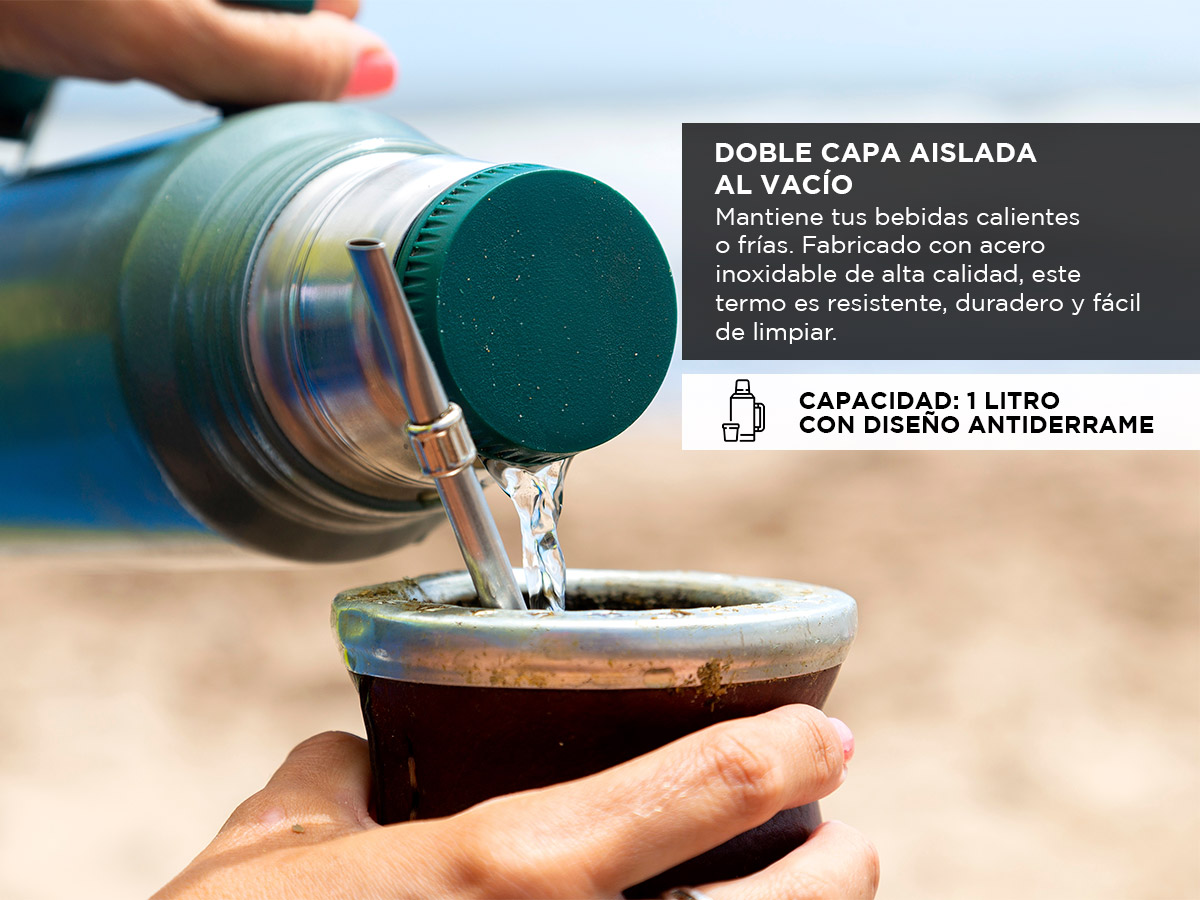 Kit Termo y Mate South Port 1L Acero Inoxidable | Gadnic