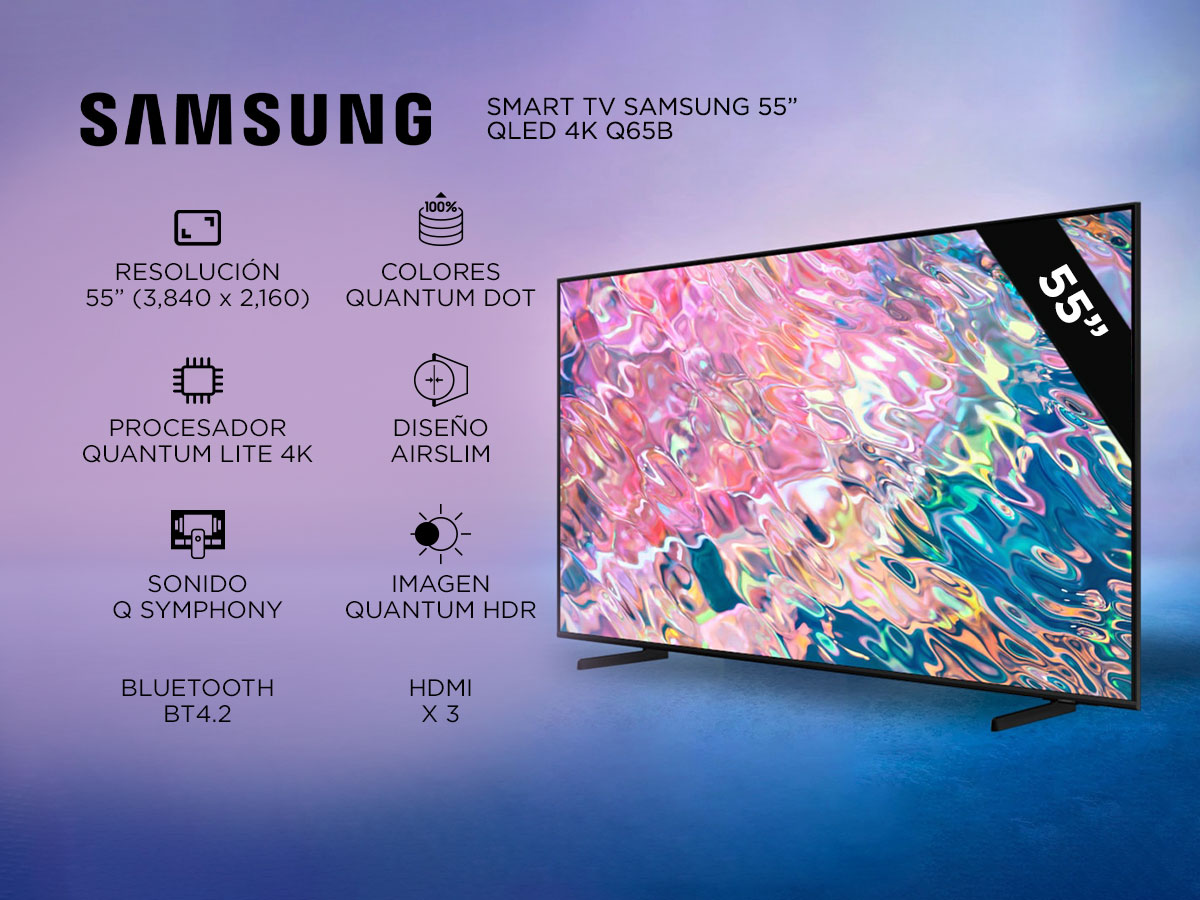 Smart TV Samsung 55” QLED 4K Q65B | Bidcom