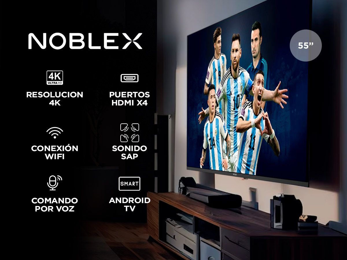Smart TV Noblex DR55X7550 LED Android TV 4K 55 pulgadas | Bidcom
