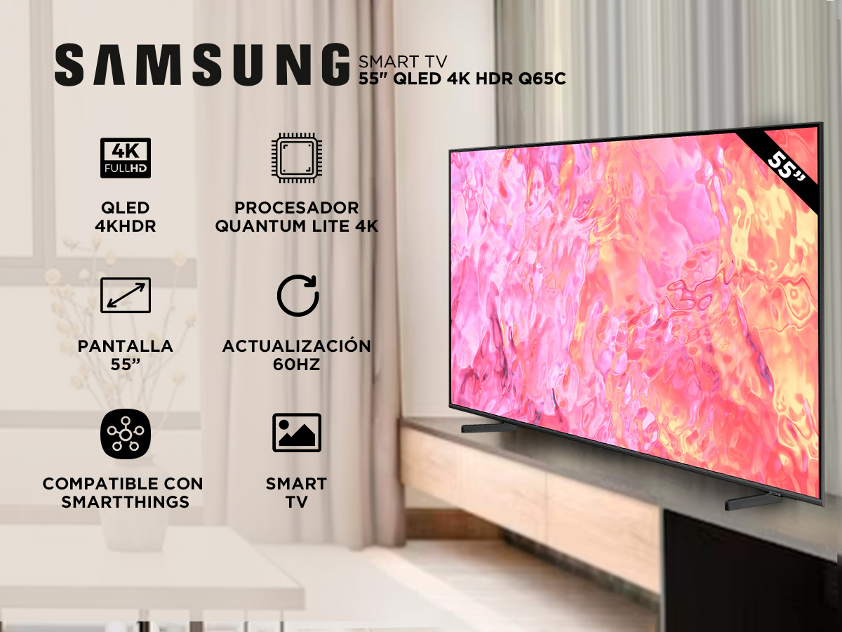 Smart TV Samsung 55 QLED 4k HDR QN55Q65CAGCZB | Bidcom
